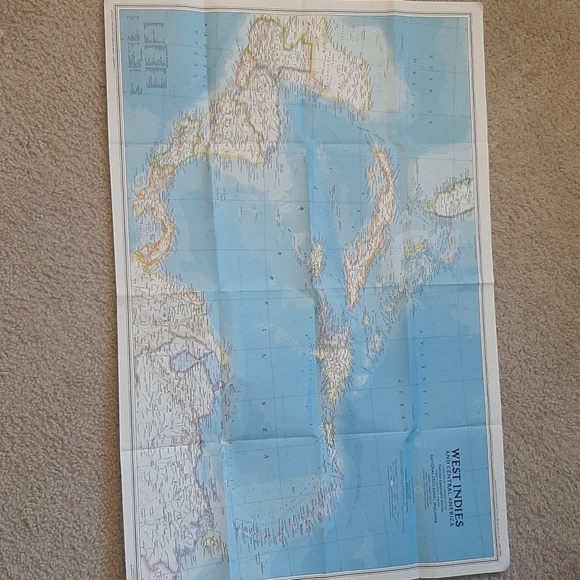 Other | Vintage 1981 Map Of The West Indies | Poshmark